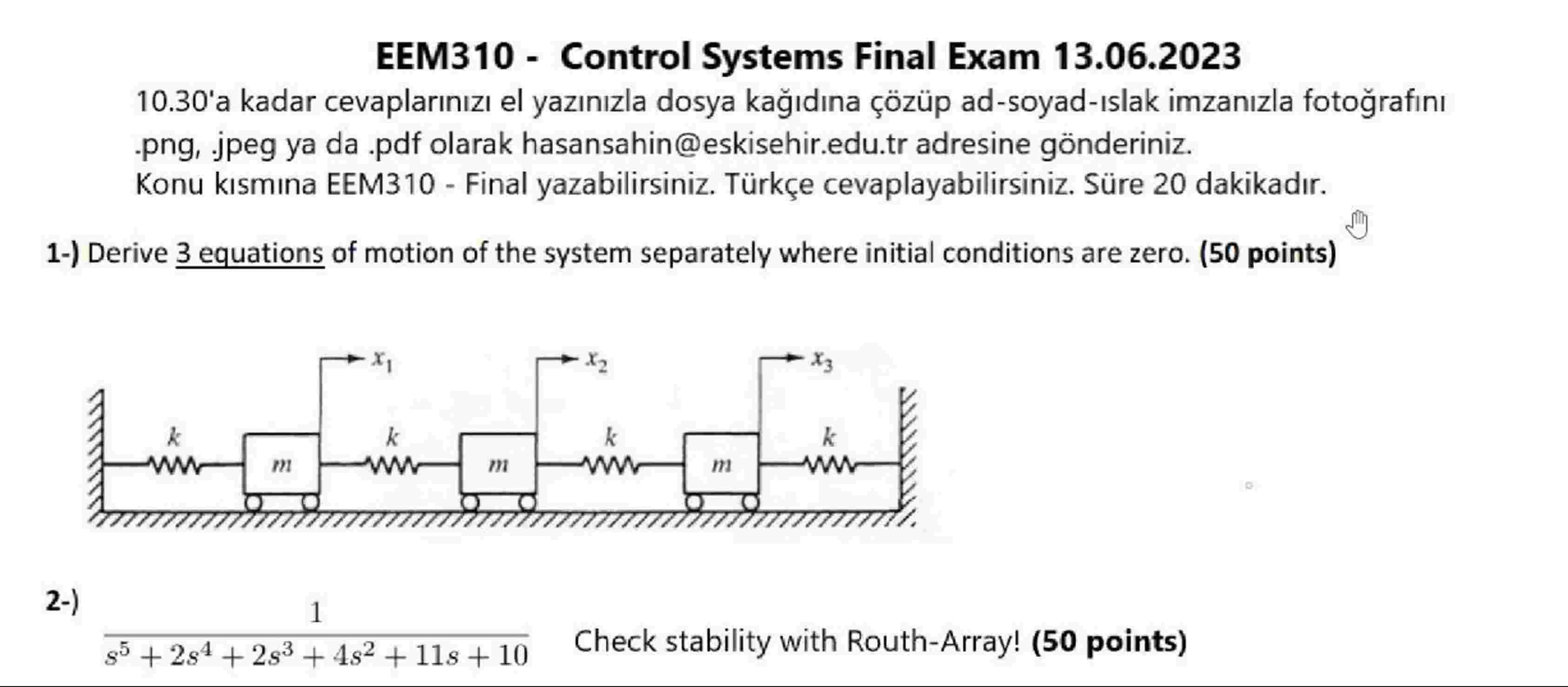 code class="asciimath">EEM310 - ﻿Control Systems | Chegg.com