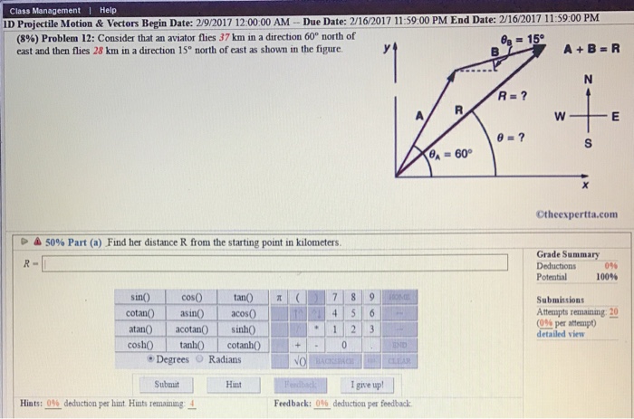 Solved Class Management I Help ID Projectile Motion & | Chegg.com