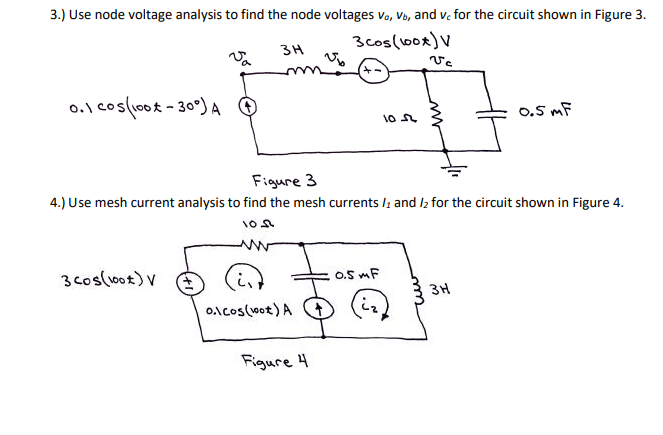 Solved 3.) Use node voltage analysis to find the node | Chegg.com