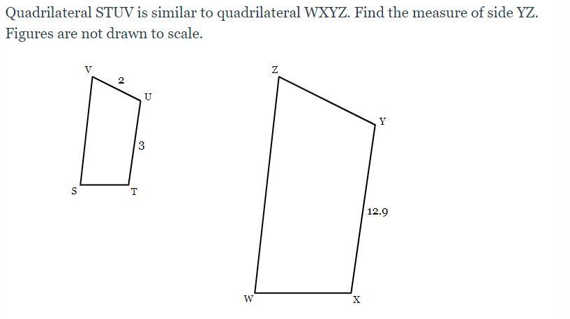 Solved Quadrilateral STUV is similar to quadrilateral WXYZ. | Chegg.com