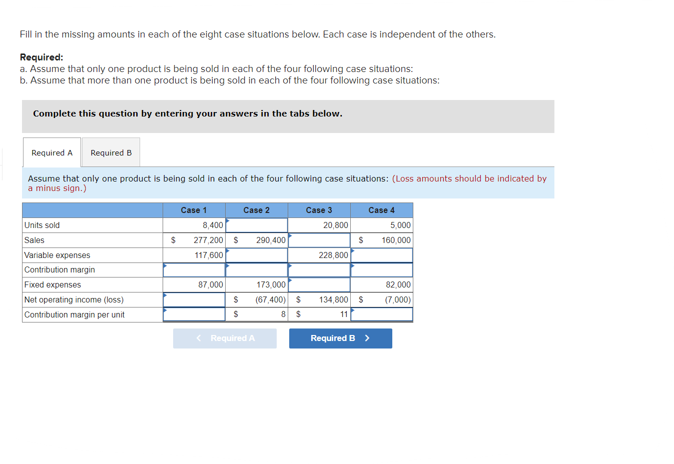 Solved Fill in the missing amounts in each of the eirht Fill | Chegg.com Solved Fill in the missing amounts in each of the eirht Fill | Chegg.com