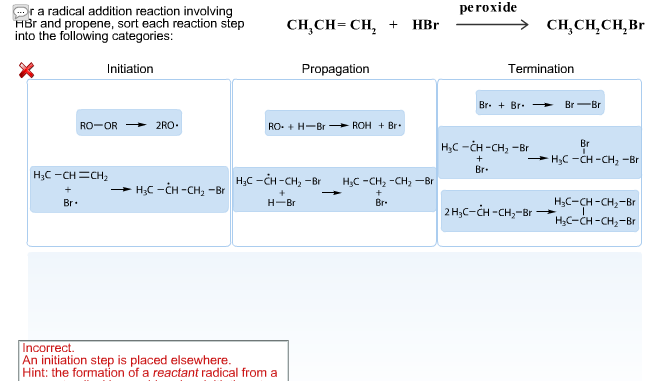 Solved peroxide r a radical addition reaction involving Br | Chegg.com