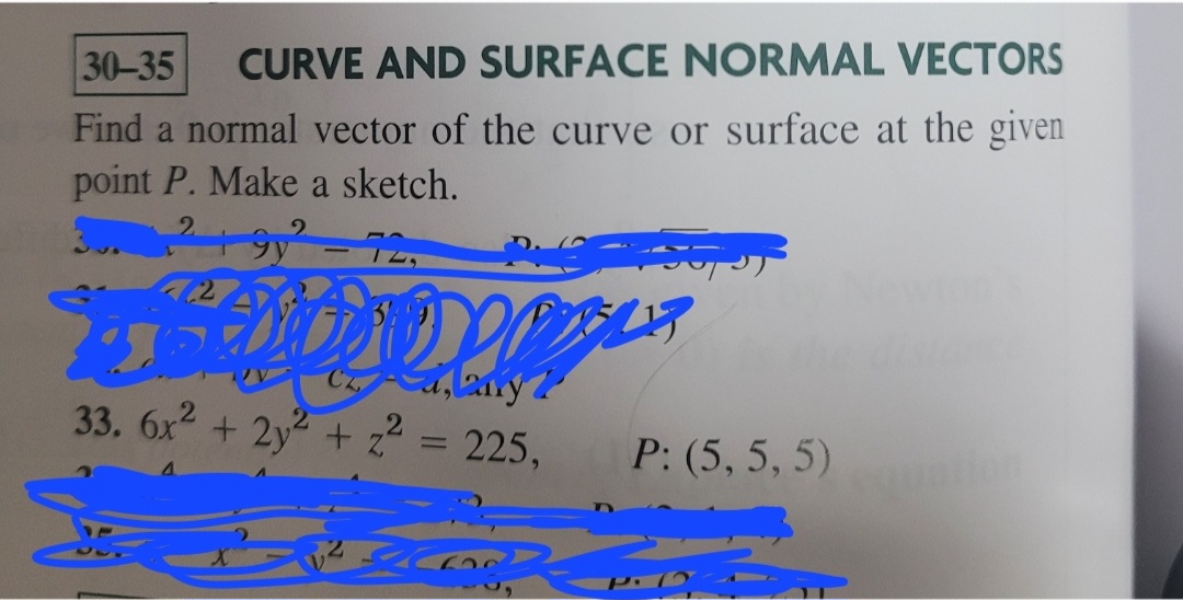 Solved 30 35 Curve And Surface Normal Vectors Find A Normal