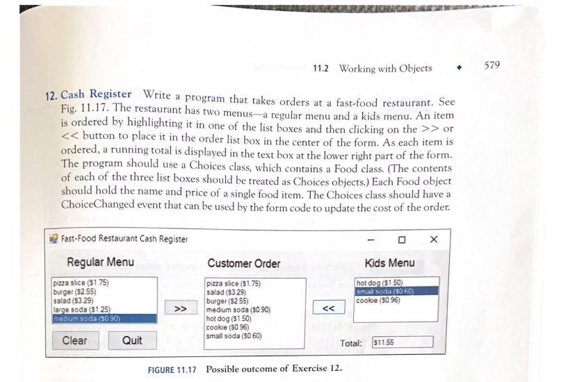 Solved ENRICHINA 11.2 Working with Objects 579 12. Cash | Chegg.com