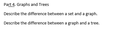 Solved Part 4. Graphs and Trees Describe the difference | Chegg.com