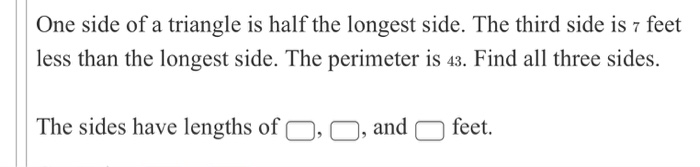 Solved One side of a triangle is half the longest side. The | Chegg.com