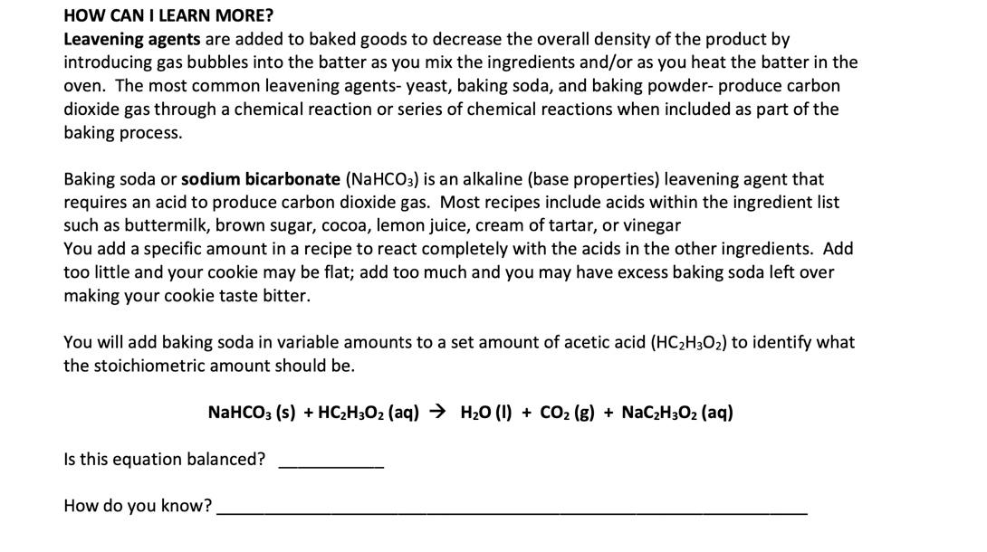 Solved STOICHIOMETRY: A fancy term for following a recipe | Chegg.com