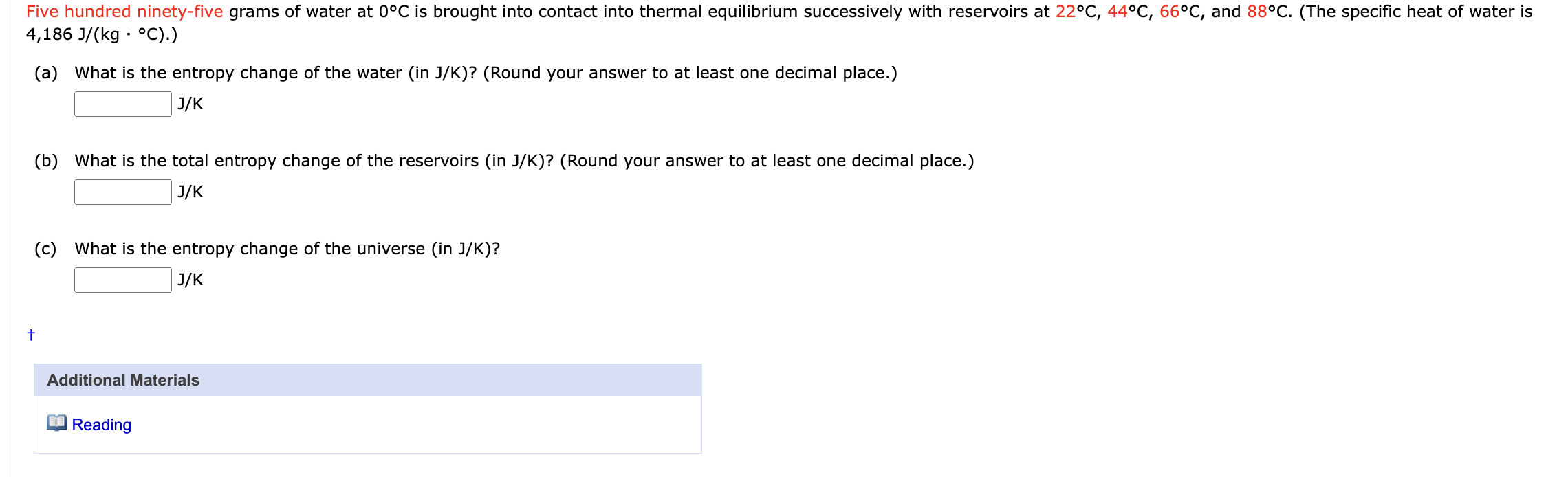 Solved Five hundred ninety-five grams of water at 0∘C is | Chegg.com
