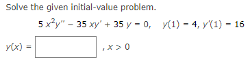 Solved Solve the given initial-value problem. | Chegg.com