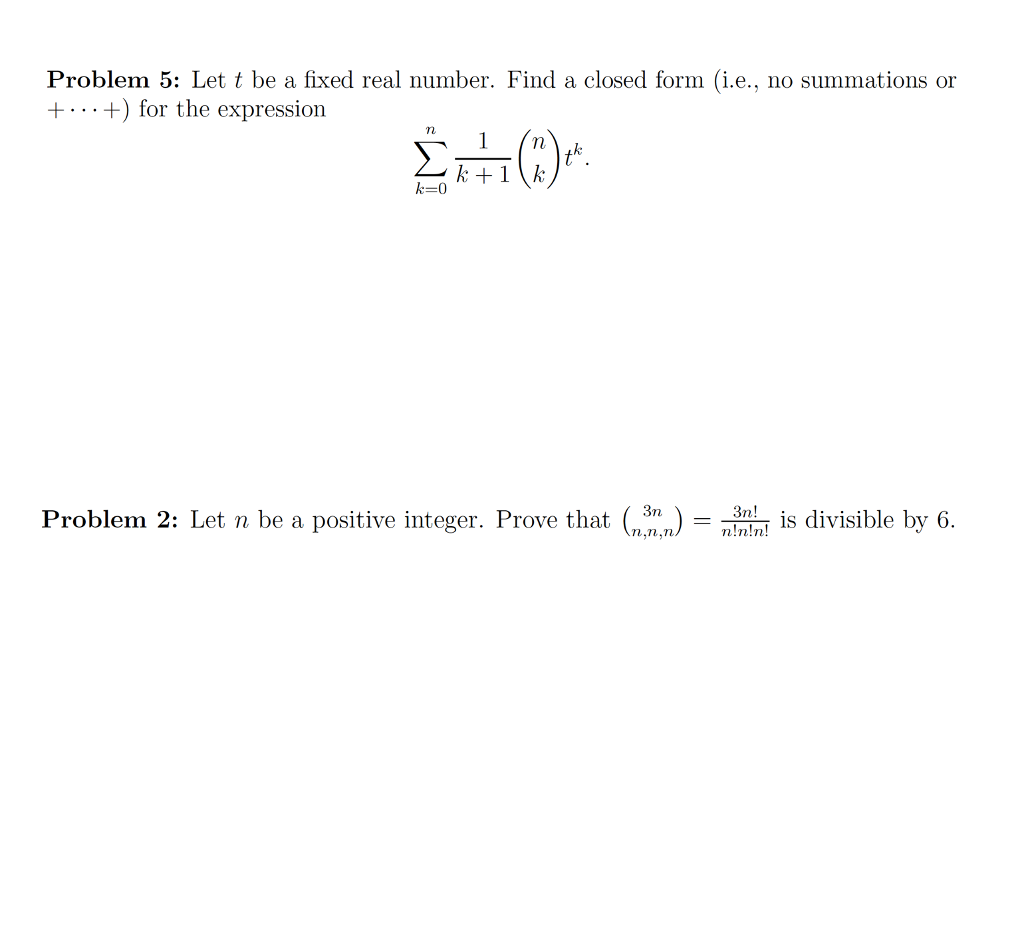 Solved Problem 5: Let t be a fixed real number. Find a | Chegg.com