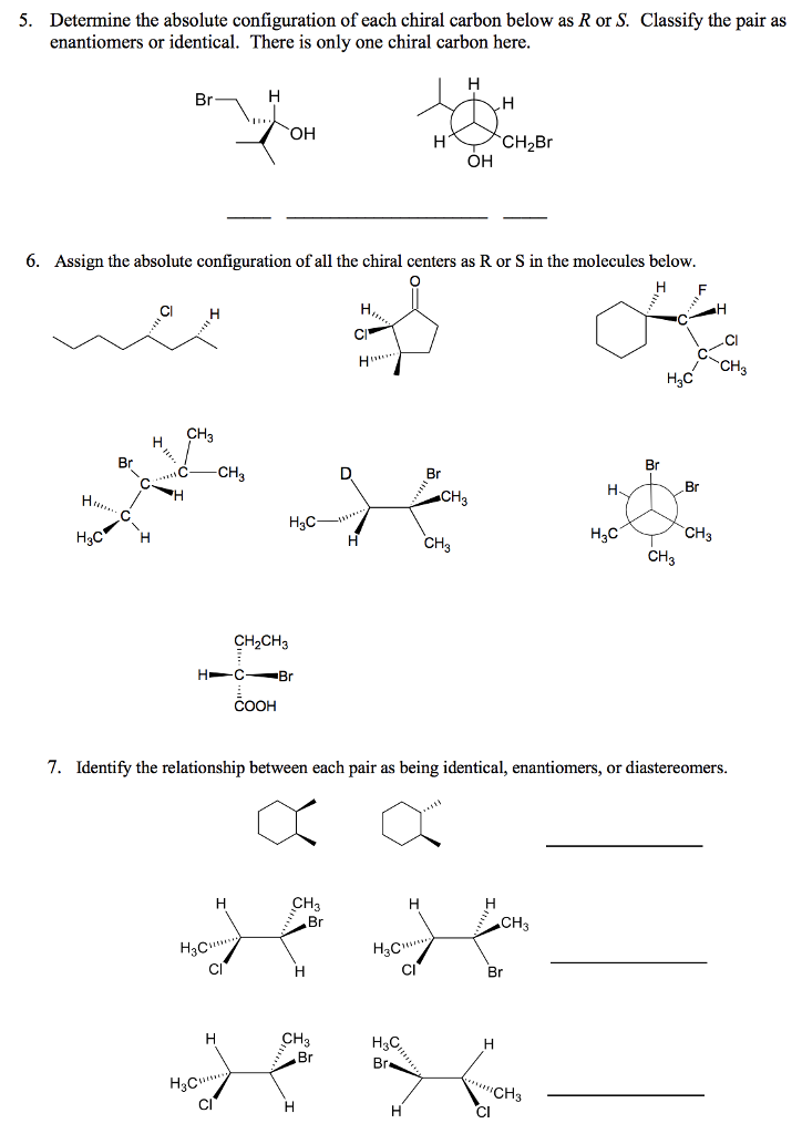 Solved Determine the absolute configuration of each chiral | Chegg.com