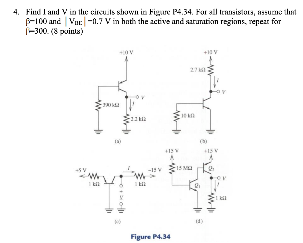 Solved 4 Find I And V In The Circuits Shown In Figure