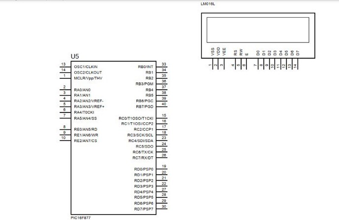 Solved Below is the PIC16F877 and LM016L LCD. According to | Chegg.com