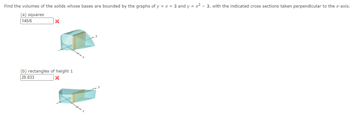 Solved Find the volumes of the solids whose bases are | Chegg.com
