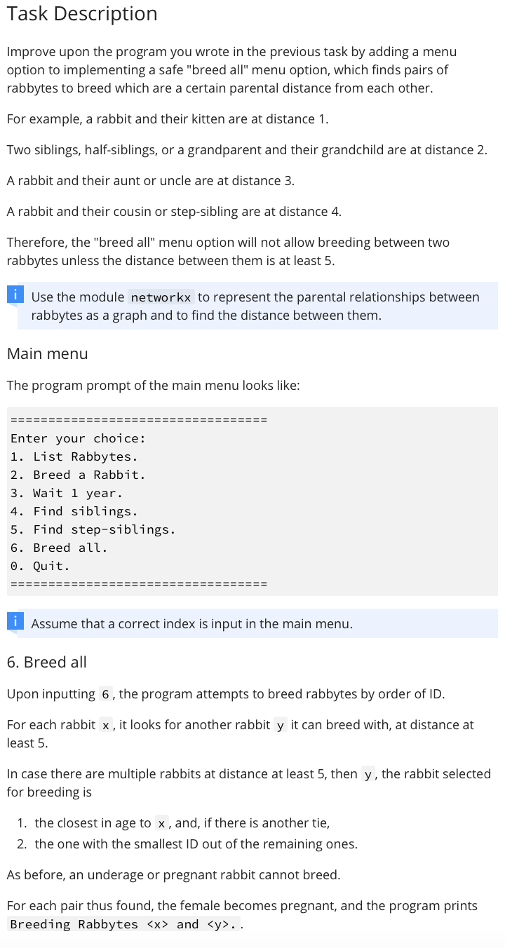 Solved from tabulate import tabulate class Rabbyte: def | Chegg.com