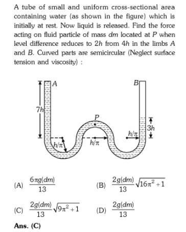 A tube of small and uniform cross-sectional area | Chegg.com