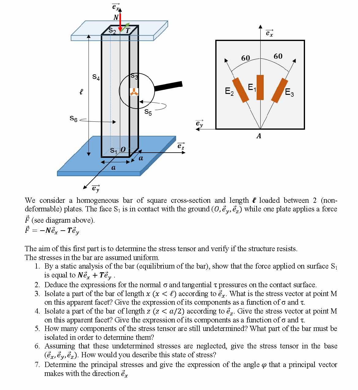 We consider a homogeneous bar of square cross-section | Chegg.com