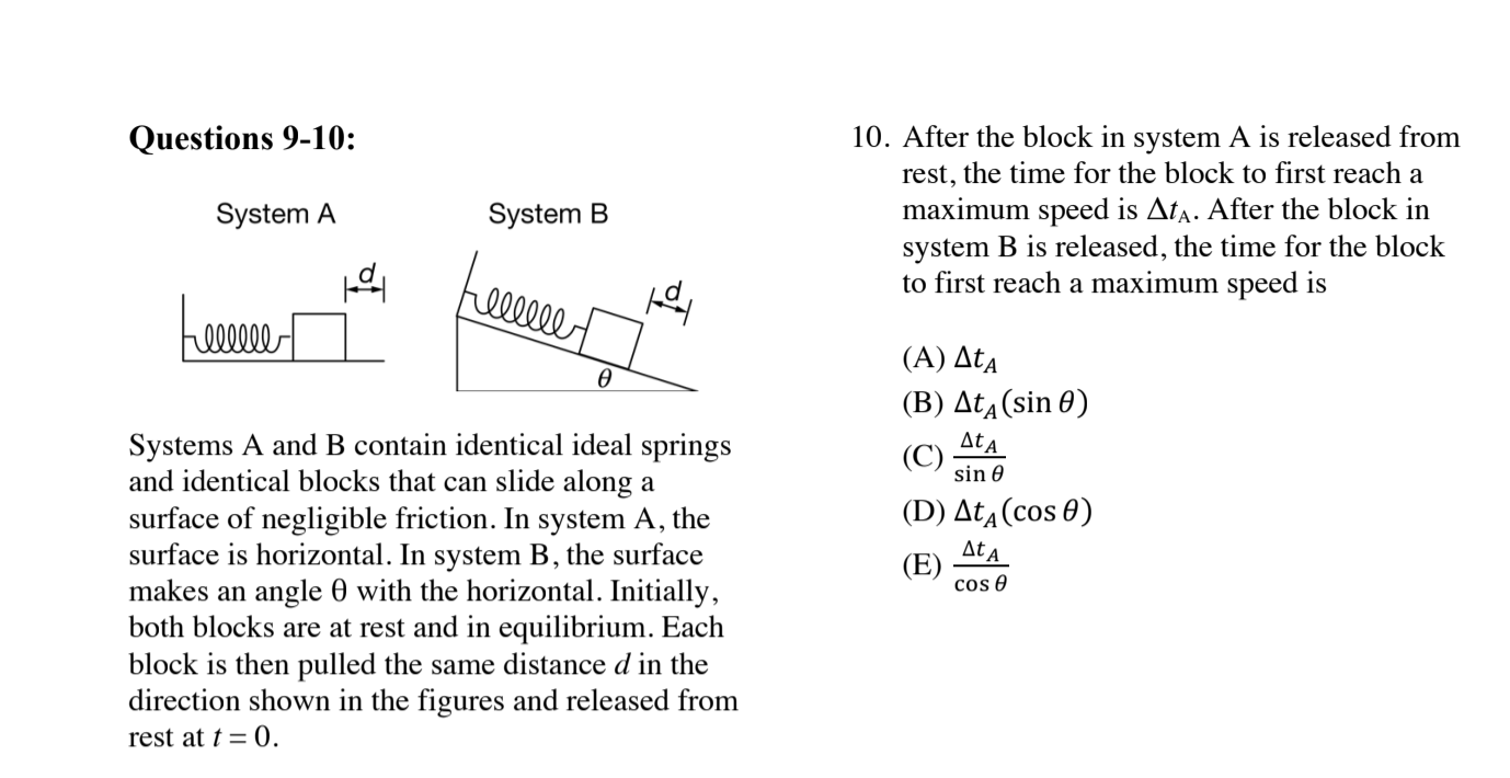 Solved Questions 9-10: System A System B 10. After the block | Chegg.com