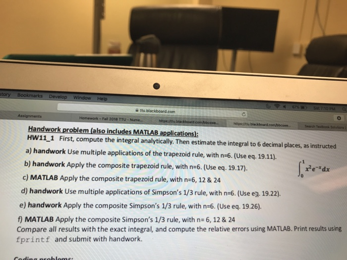 Solved ttu. Fall 2018 TTU Handwork problem (also includes | Chegg.com