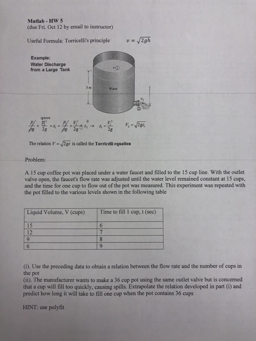 Solved Matlab- HW5 (due Fri. Oct 12 by email to instructor) | Chegg.com