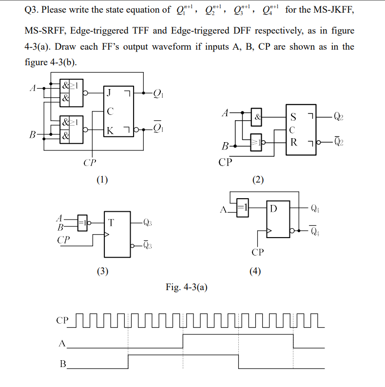 [Solved]: Q3. Please write the state equation of Q, Q, Q,