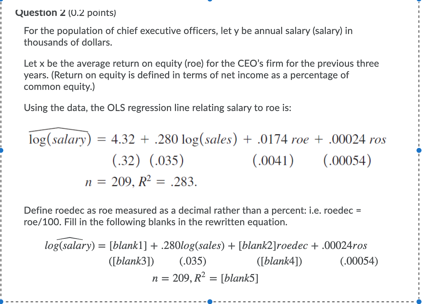 Solved find the values of blank 1, 2, 3, 4 and 5 | Chegg.com