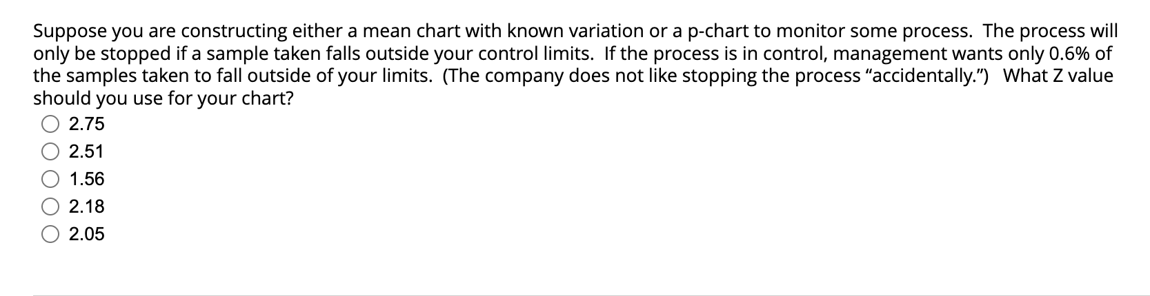 Solved Suppose you are constructing either a mean chart with | Chegg.com