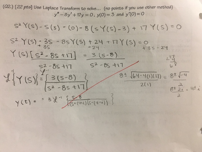 Solved Use Laplace Transform to solve (no points if you use | Chegg.com