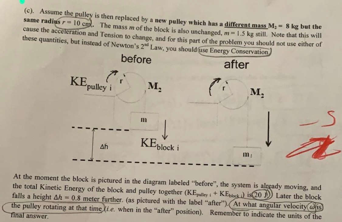 Solved M 10.A massive pulley of M)which is a | Chegg.com
