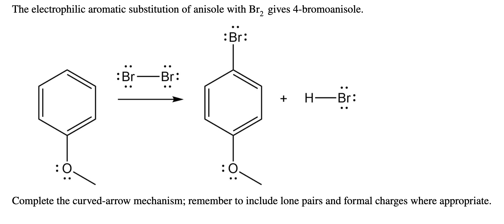 Solved The electrophilic aromatic substitution of anisole | Chegg.com