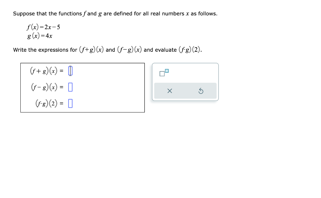 Solved Suppose that the functions f and g are defined for | Chegg.com