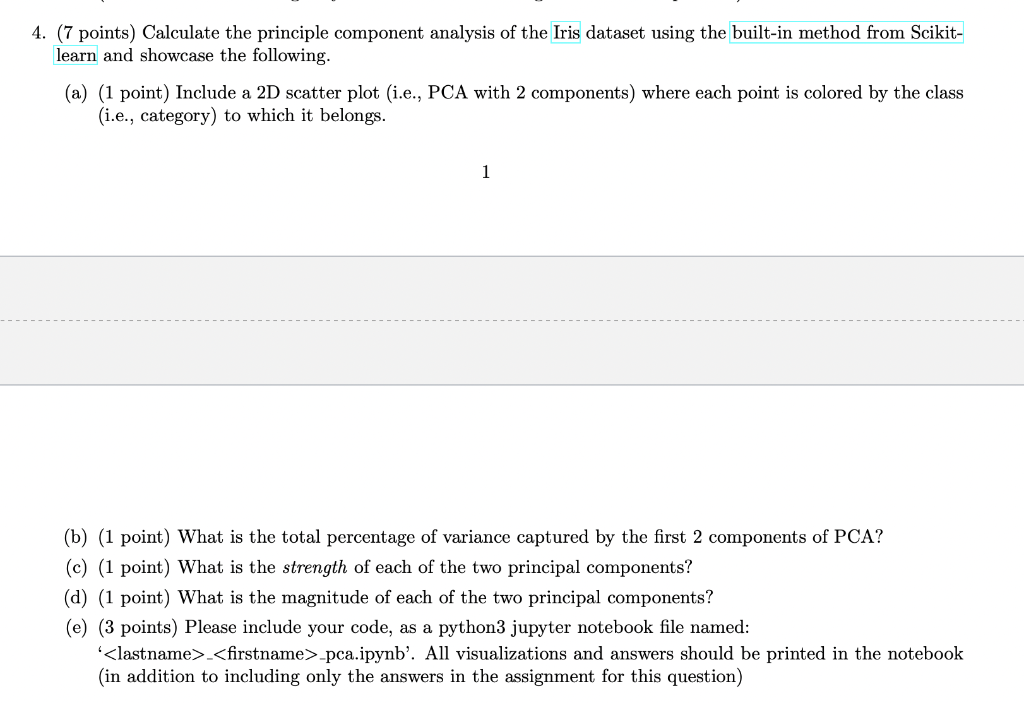 Solved 4. (7 points) Calculate the principle component | Chegg.com
