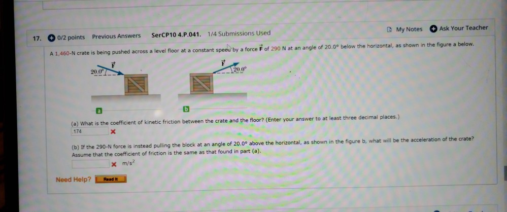Solved 17. 0/2 points Previous Answers SerCP10 4.P.041. 1/4 | Chegg.com Solved 17. 0/2 points Previous Answers SerCP10 4.P.041. 1/4 | Chegg.com