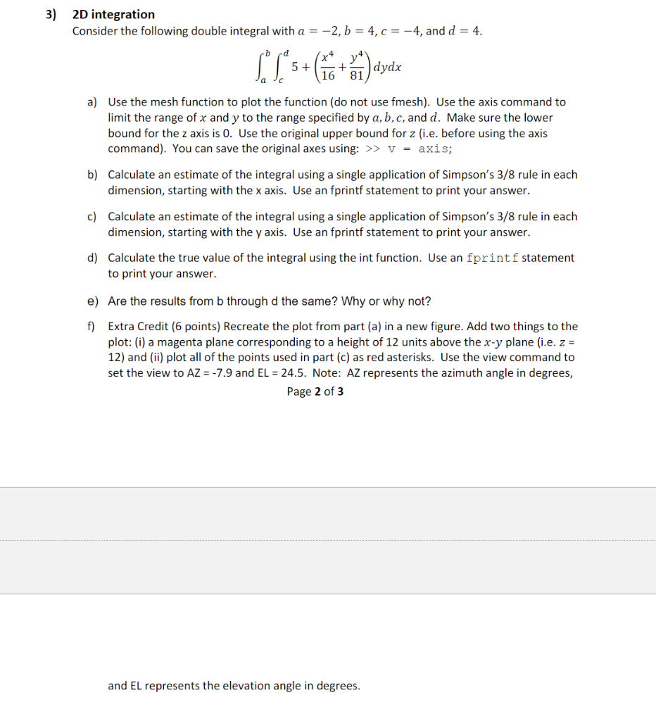 3) 2D integration Consider the following double | Chegg.com