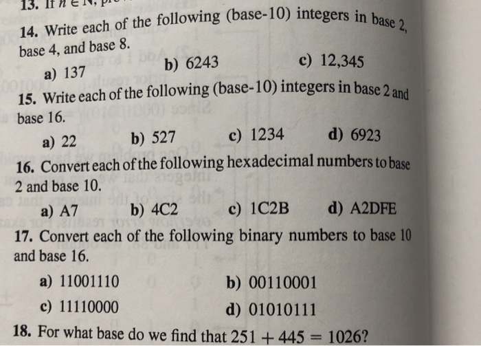 Solved 13. If h EN, 14. Write each of the following | Chegg.com
