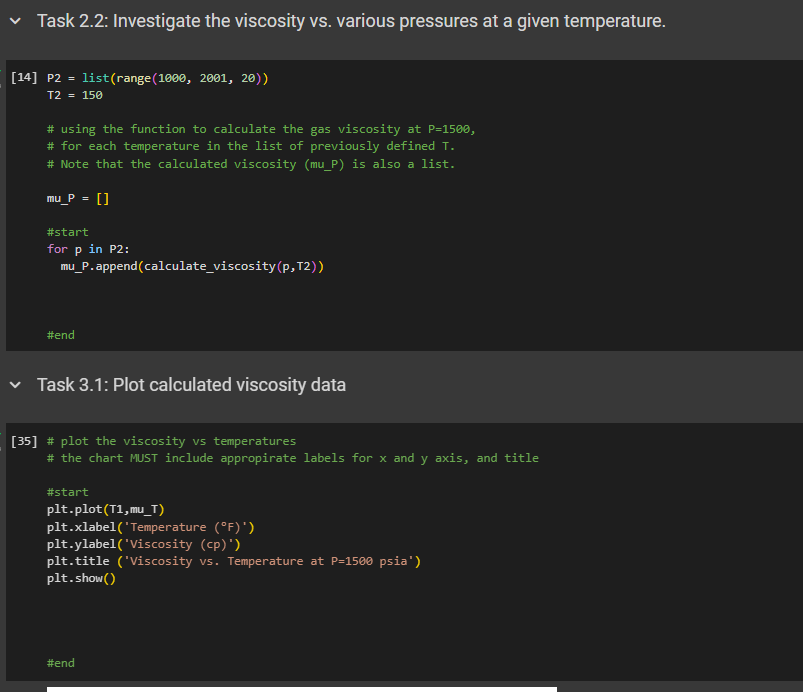 Solved Task 1: Develop a function to calculate viscosity. | Chegg.com