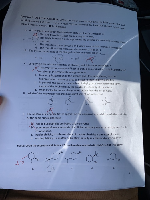 Solved Question 9: Objective Question: Circle the letter | Chegg.com