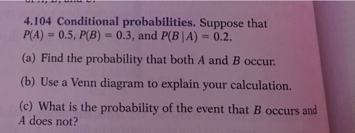 Solved 4.104 Conditional probabilities. Suppose that P(A) | Chegg.com