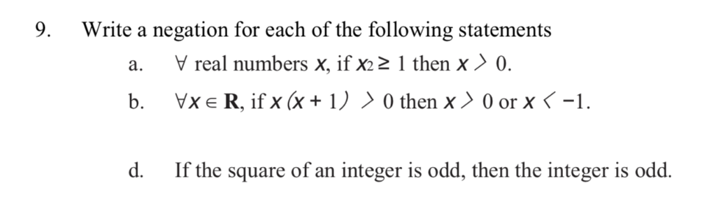 Solved 9. Write a negation for each of the following | Chegg.com