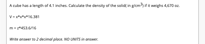 Solved An irregular shape object has a mass of 30 oz. A | Chegg.com