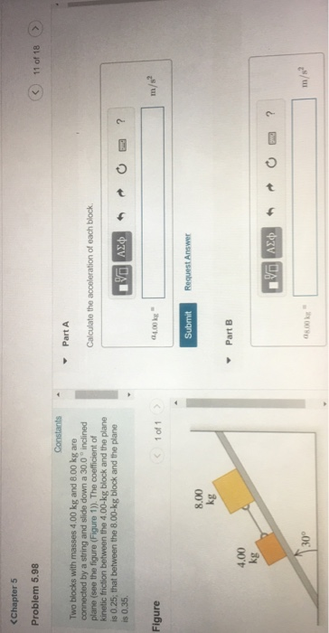 Solved Constants Part A Two blocks with masses 4.00 kg and | Chegg.com