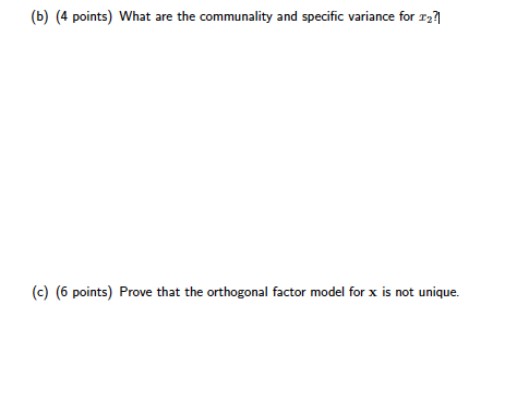 5. Consider an orthogonal factor analysis model for | Chegg.com