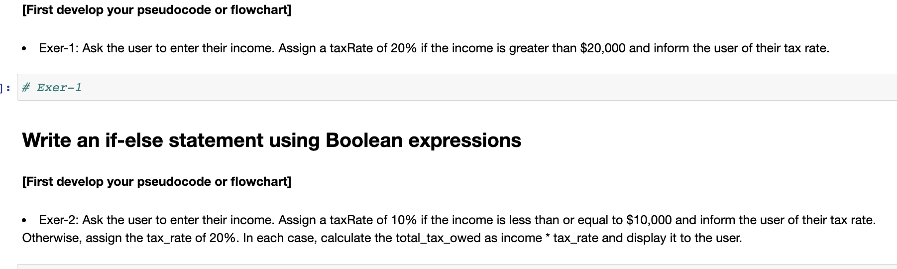 Solved [First develop your pseudocode or flowchart] - | Chegg.com