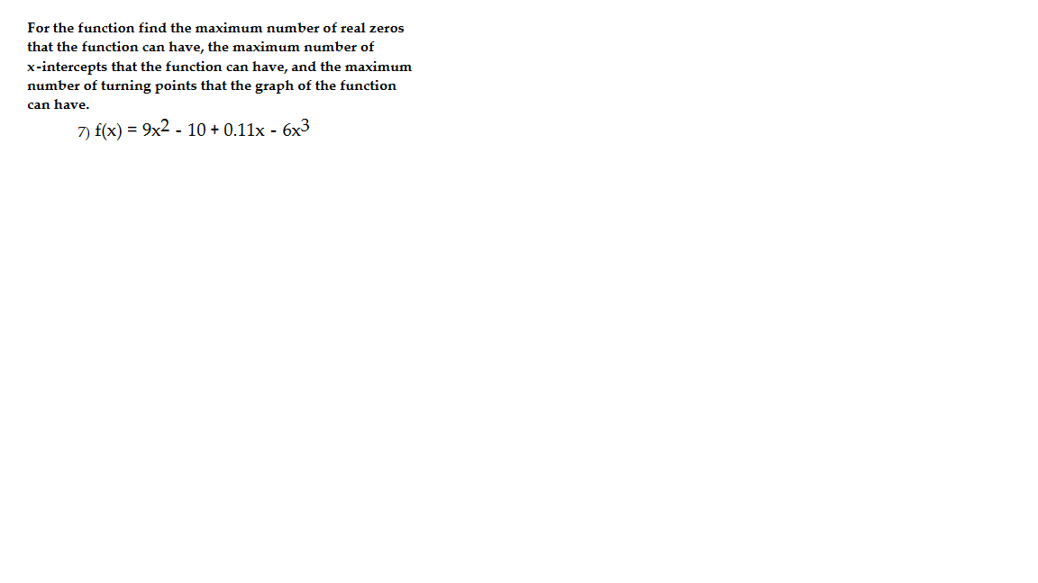 Solved For the function find the maximum number of real | Chegg.com