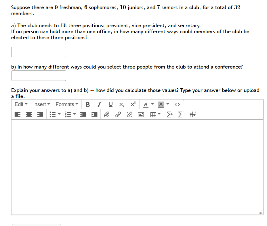Solved Suppose there are 9 freshman, 6 sophomores, 10 | Chegg.com