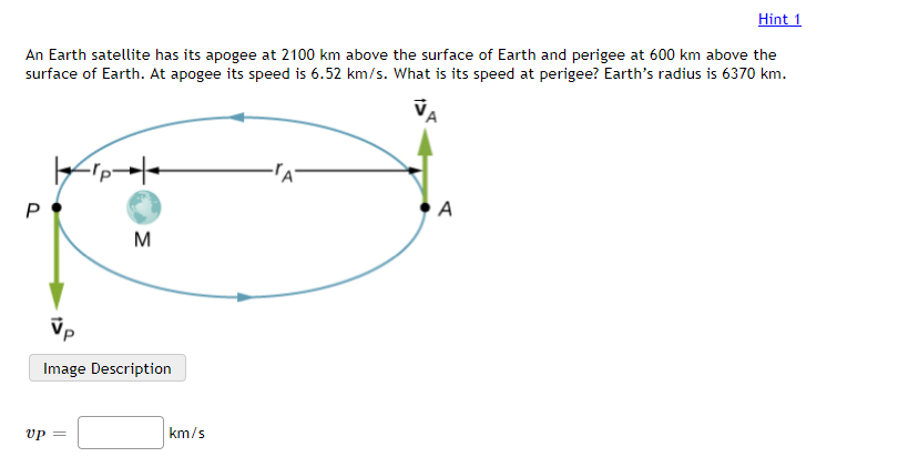 Solved An Earth satellite has its apogee at 2100 km above | Chegg.com