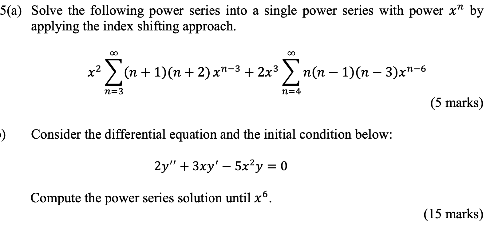 Solved 5(a) Solve the following power series into a single | Chegg.com