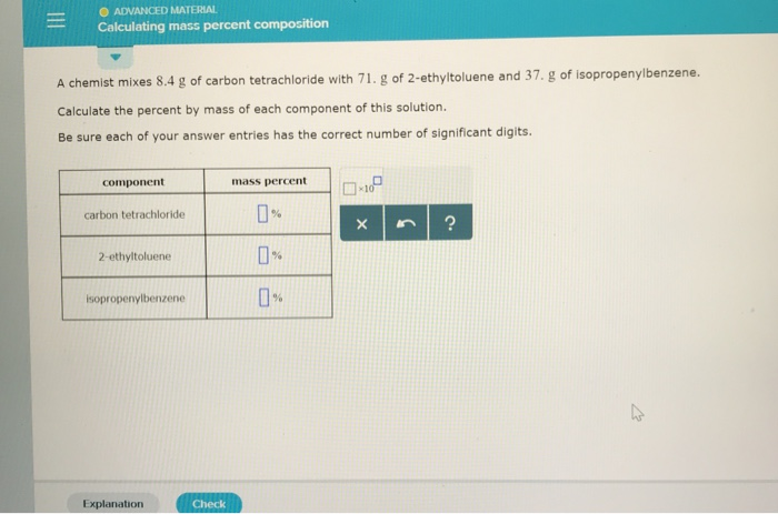 Solved Calculating mass percent composition A chemist mixes | Chegg.com