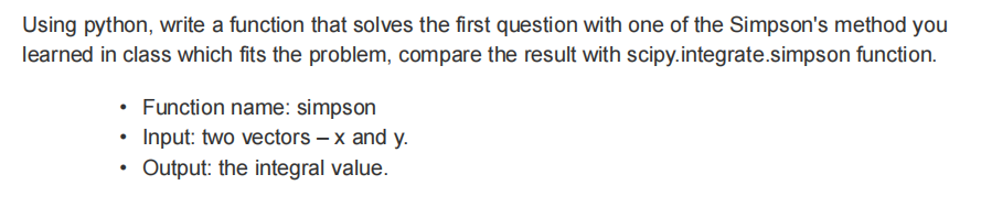 Solved Using python, write a function that solves the first | Chegg.com