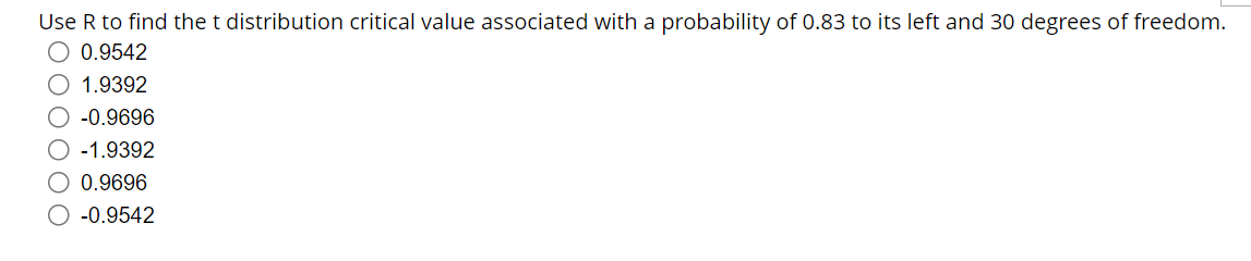 Solved The one sample t-statistic for testing | Chegg.com
